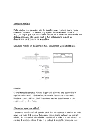 Estructuras selectivas y multiples | DOCX
