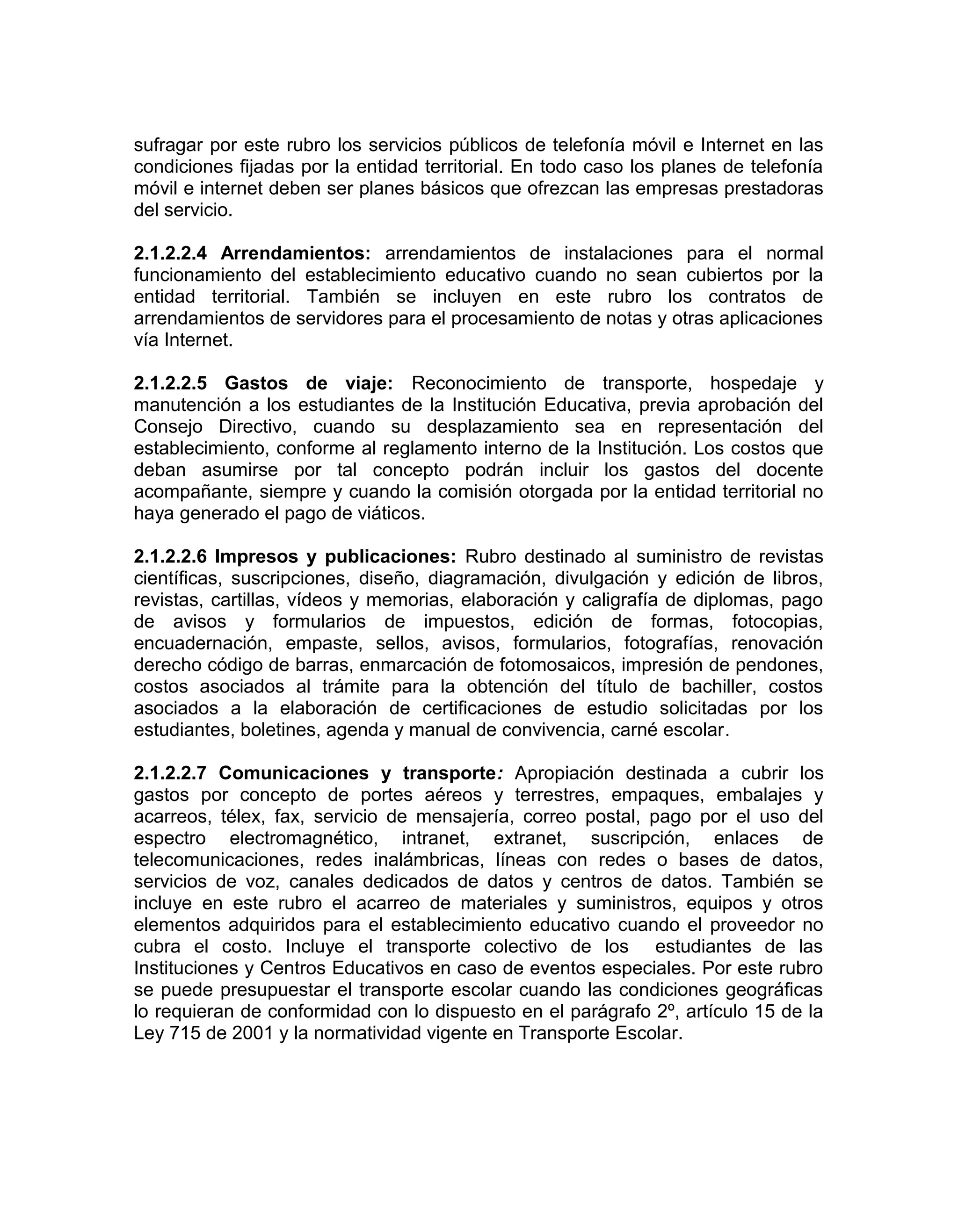 Estructura y definicion de rubros prresupuestales vigencia 2013 | DOC ...