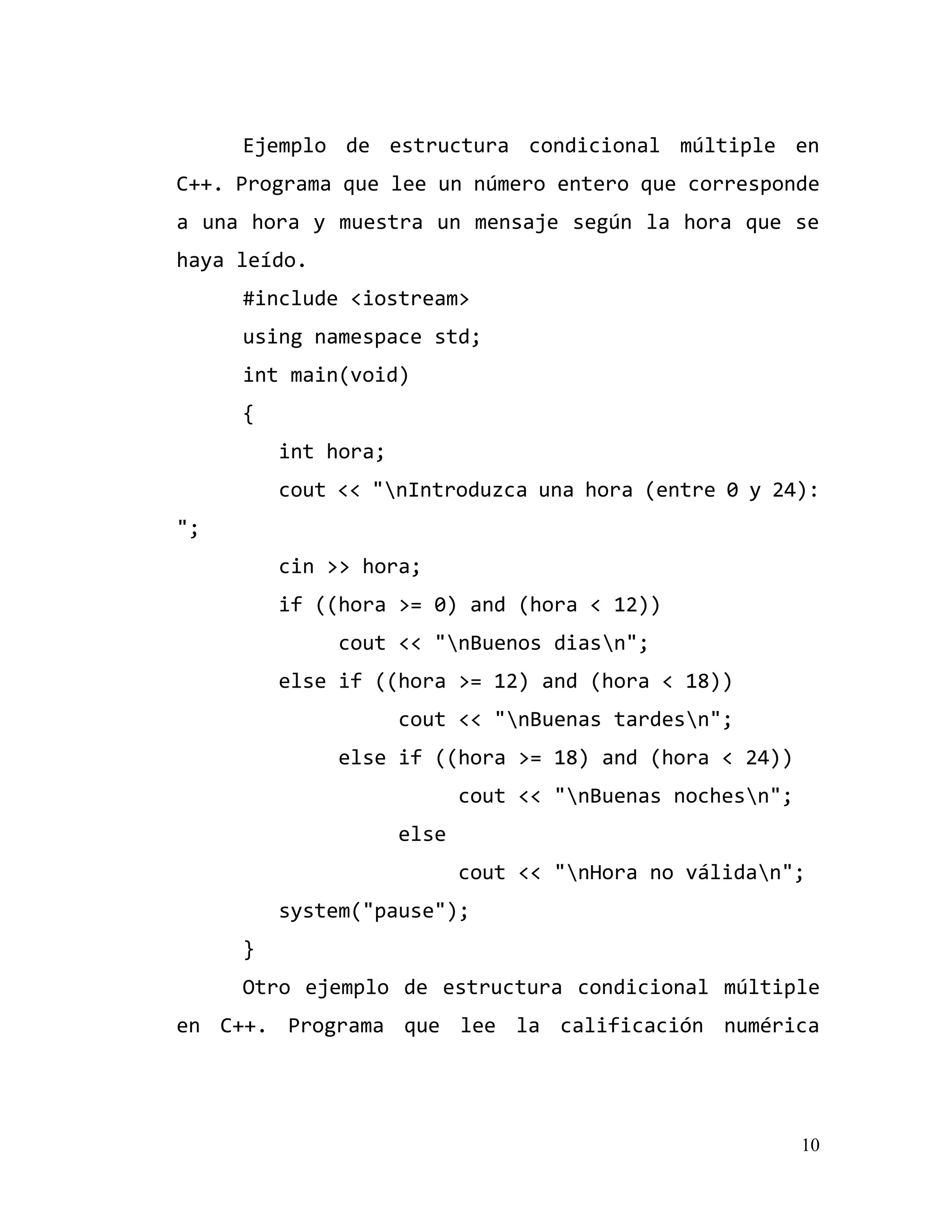 Estructuras de Control C++ | PDF