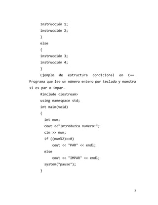 Estructuras de Control C++ | PDF