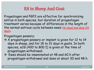 Estrus synchronization lecture 5 | PPTX
