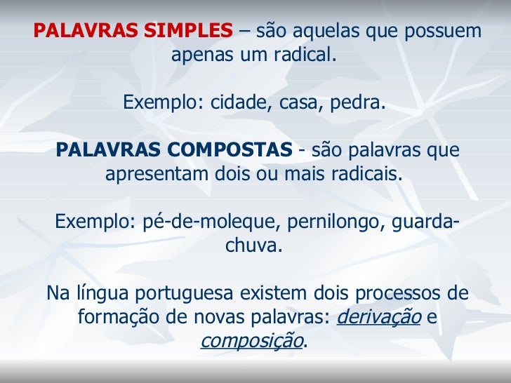 Estrutura e formação das palavras