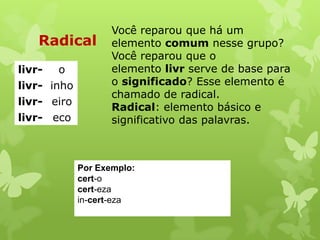 Estrutura e formação das palavras 1 bimestre | PPTX