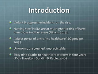 Violence in the Emergency Department | PPTX