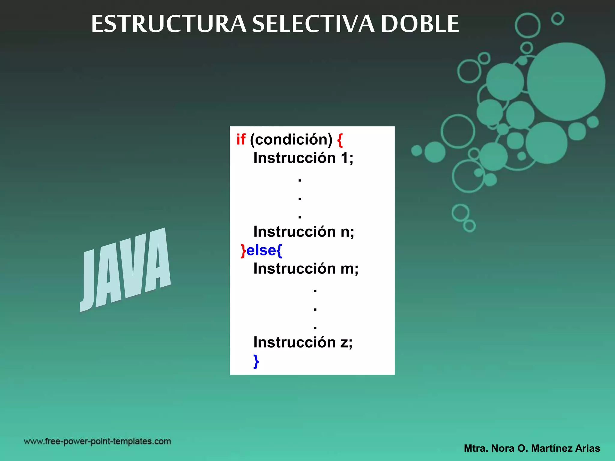 Estructura selectiva doble con Java | PPTX | Programming Languages ...