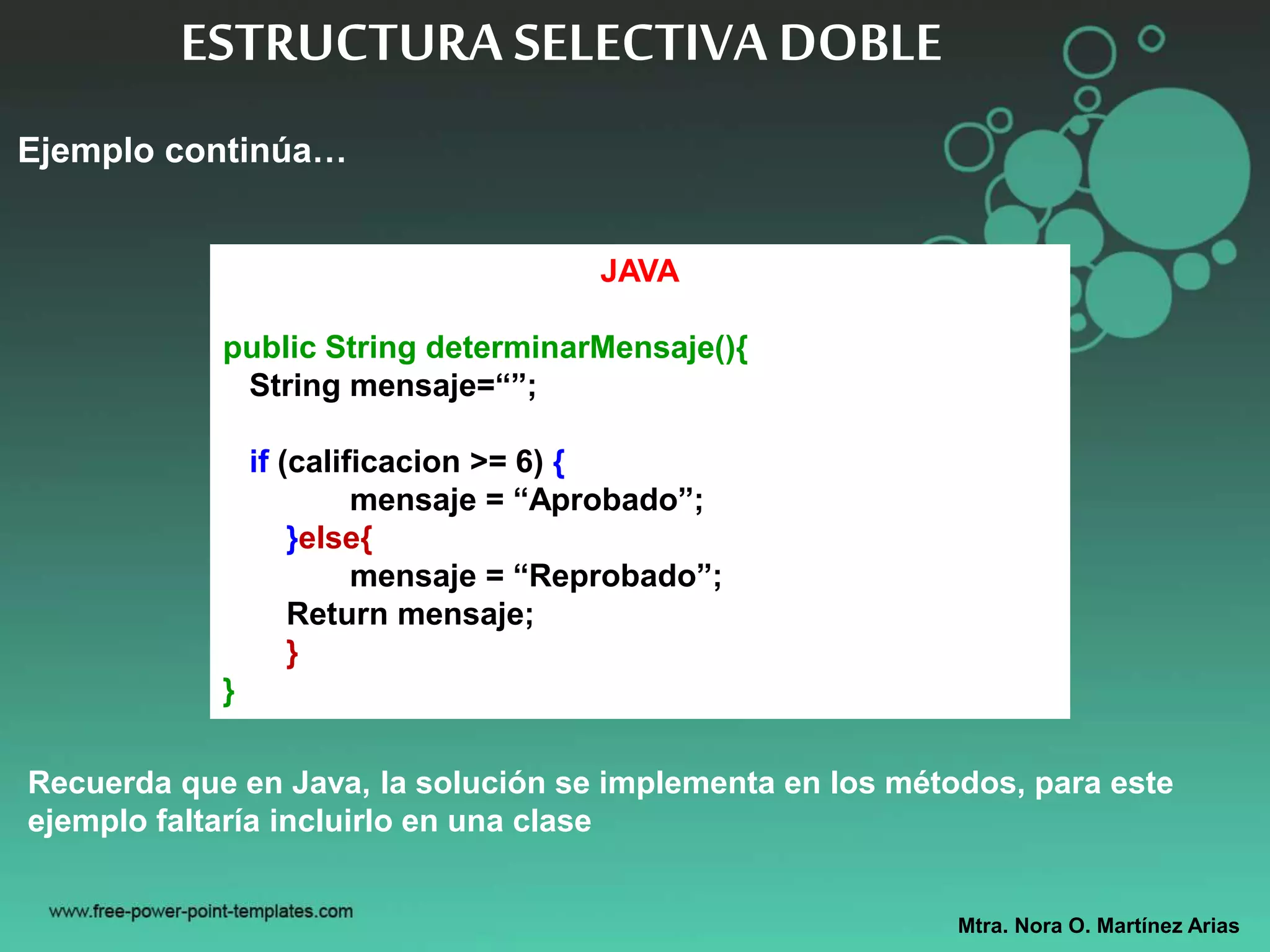 Estructura selectiva doble con Java | PPTX | Programming Languages | Computing