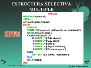 Estructura selectiva multiple | PPS