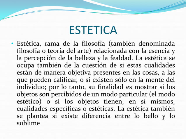 Estética, belleza y arte | PPT