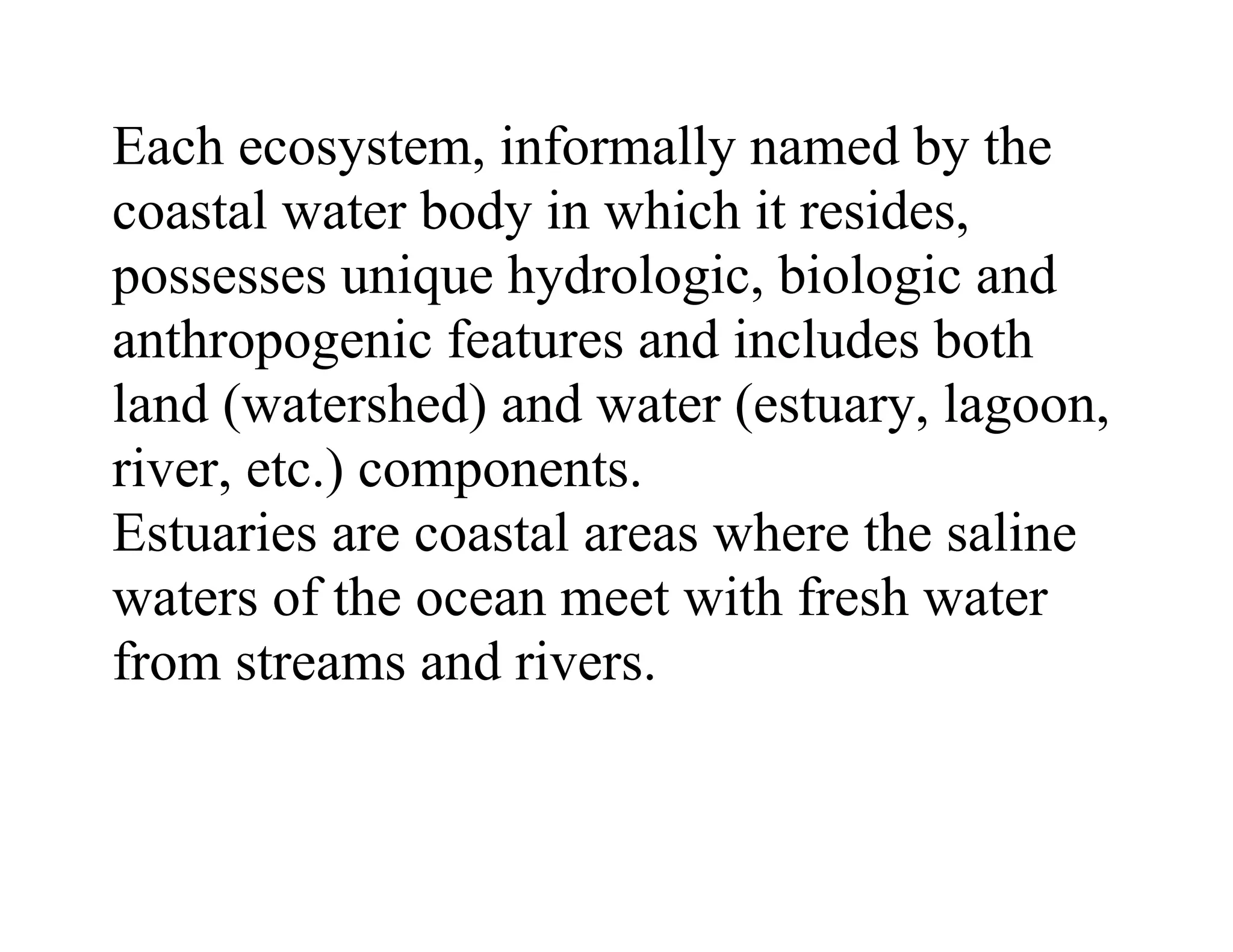 Estuaries as marine ecosytems | PDF