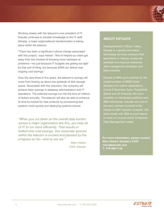 Estuate helps major wireless telecom save tens of millions | PDF