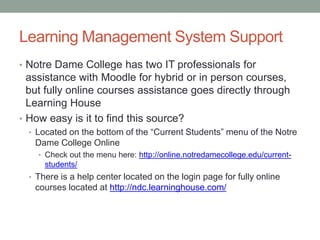eStudent Services at Notre Dame College | PPT