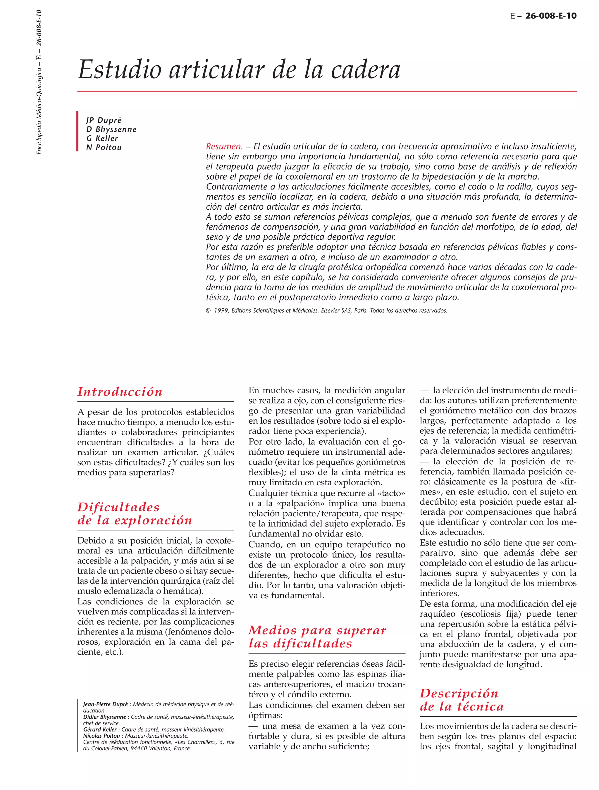 Estudio articular de la cadera | PDF