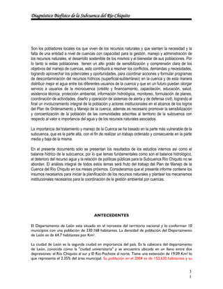 Estudio biofisico del rio c hiquito león nicaragua | PDF