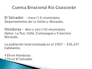 Experiencia río Goascorán | PPT