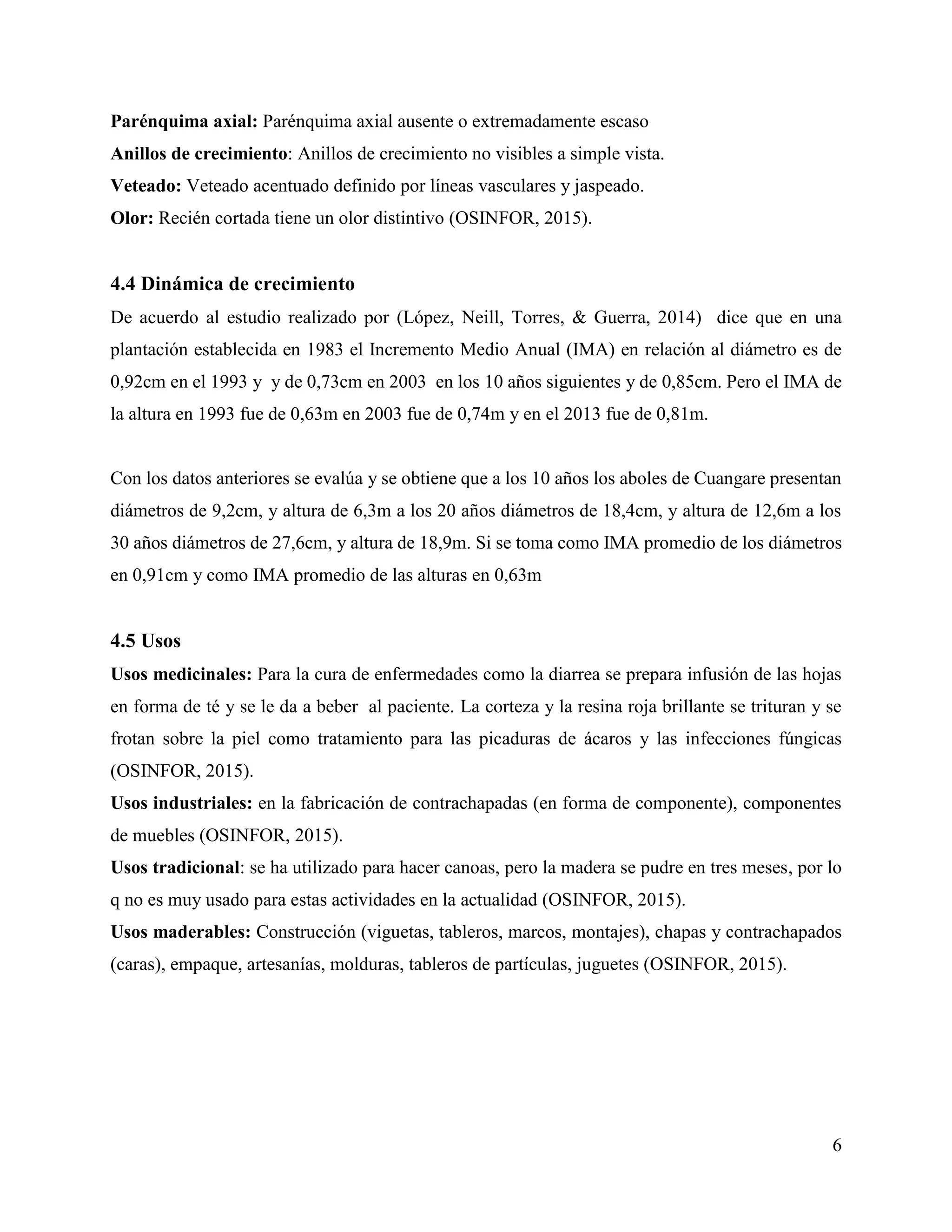 Análisis de la dinámica de crecimiento del Cuangare (Otoba parvifolia ...