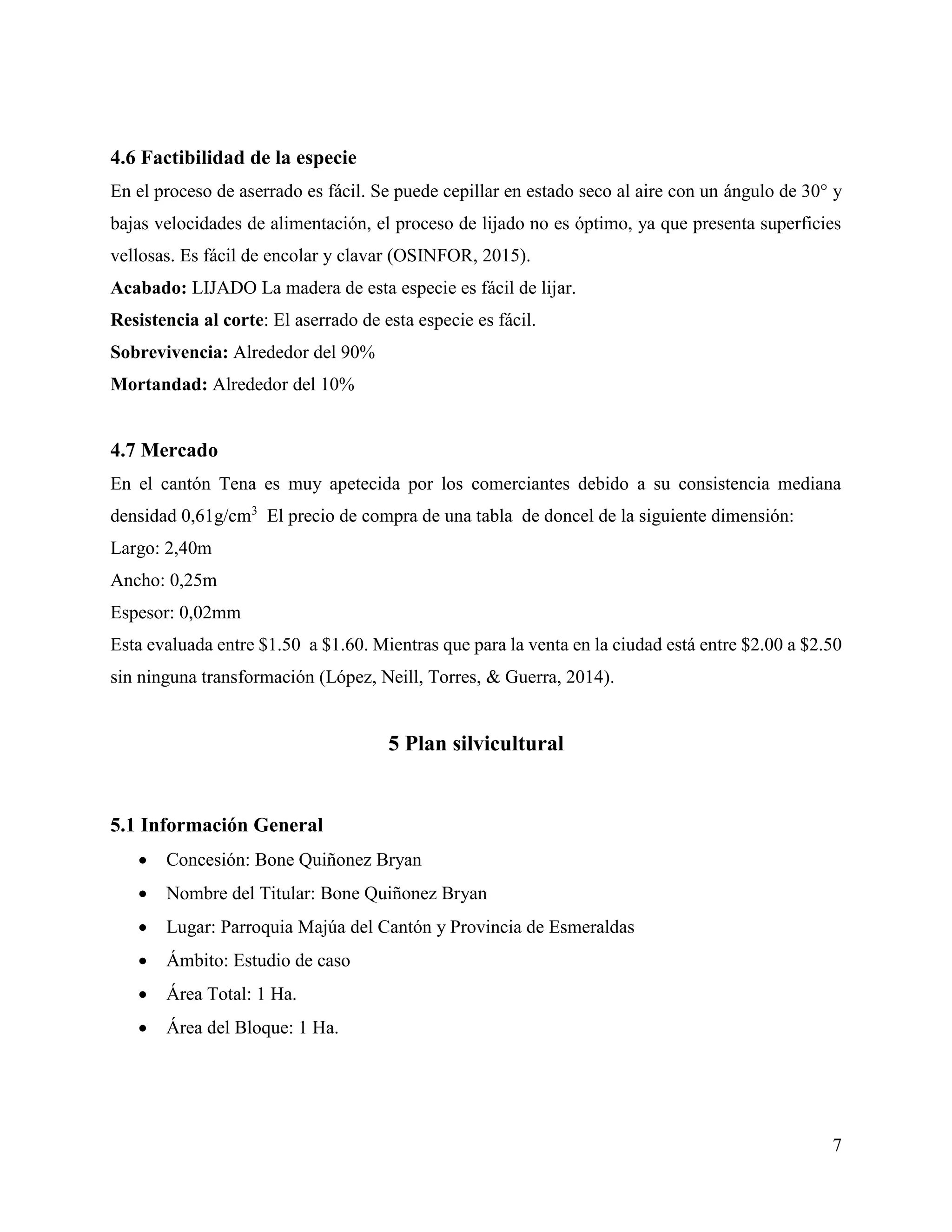 Análisis de la dinámica de crecimiento del Cuangare (Otoba parvifolia ...