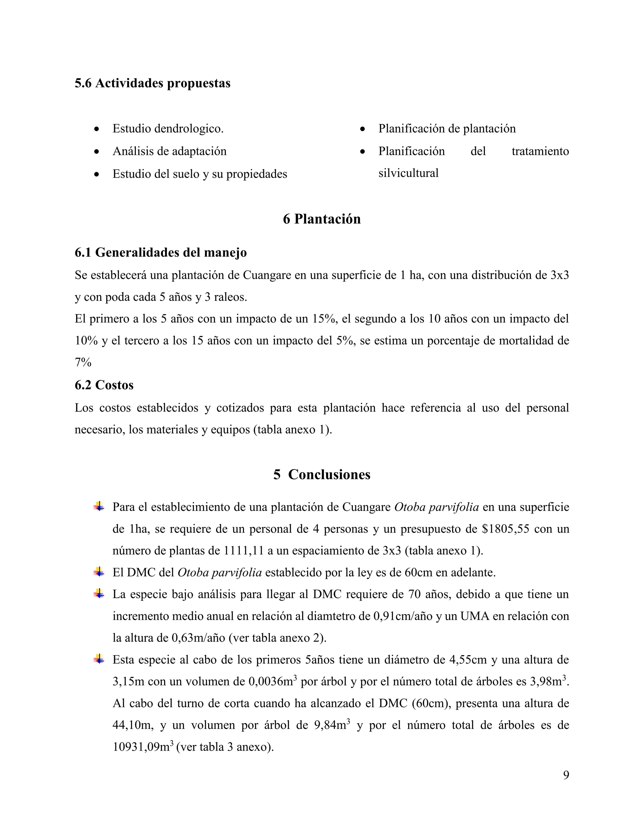 Análisis de la dinámica de crecimiento del Cuangare (Otoba parvifolia ...