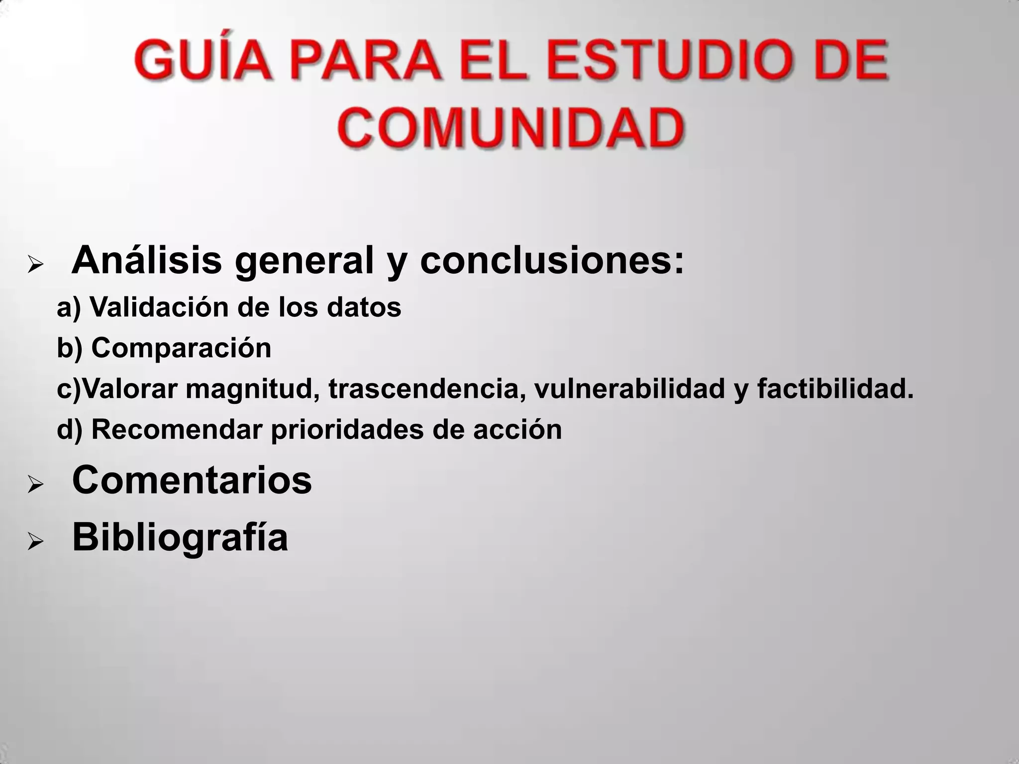 Estudio de comunidad | PPTX