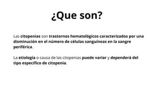 Estudio de las citopenias un tema importante de la hematologia | PDF