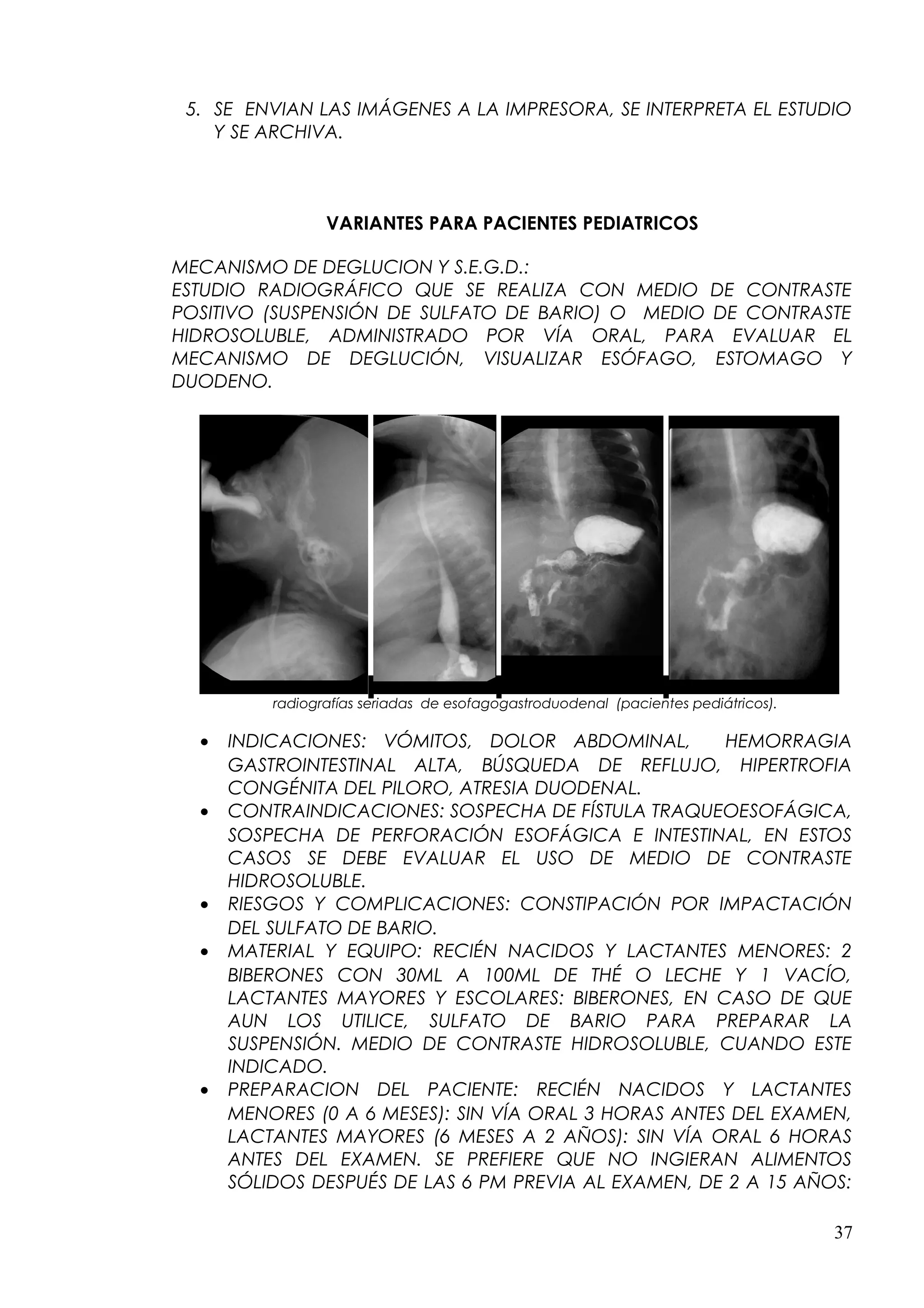 ESTUDIOS CONTRASTADOS PROCEDIMIENTO Y PROYECCIONES RADIOLOGICAS | DOC