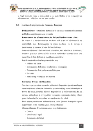 Estudios de riesgos de un talud | DOCX