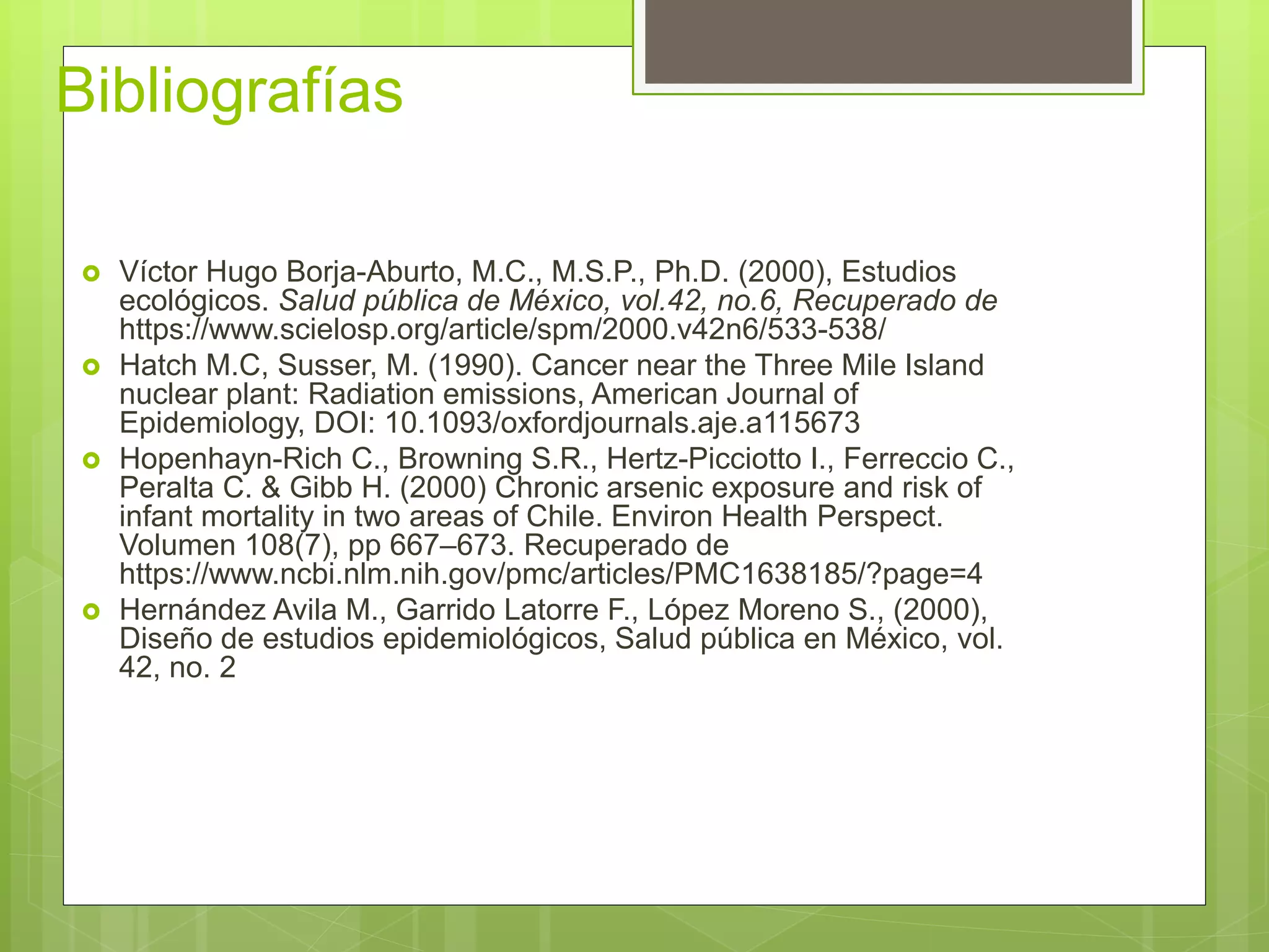 Estudios ecologicos Epidemiologia | PPTX