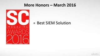 Splunk for Enterprise Security Featuring User Behavior Analytics | PPT