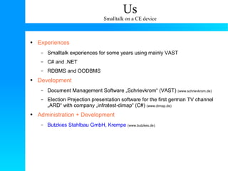 Smalltalk on a CE device | PDF