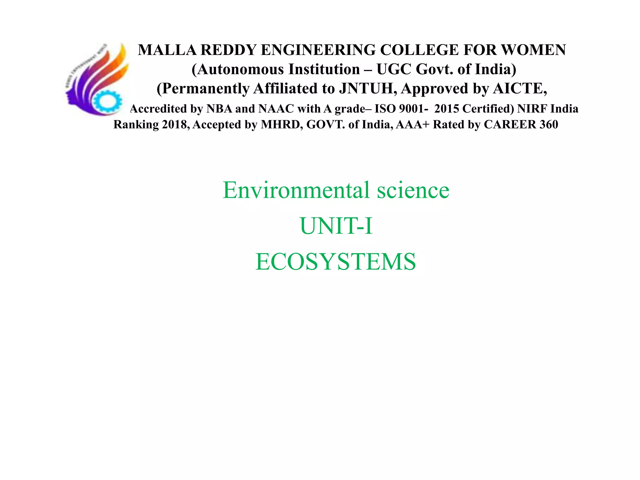 ES unit - 1 ECOSYSTEM PPT.pptx | Geology | Science