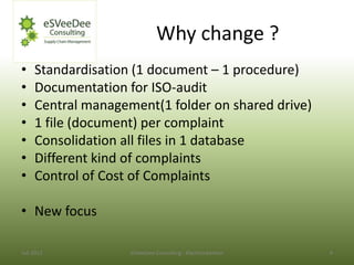 eSVeeDee Consulting Presentation Complaint Management | PPSX