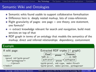 SWiM – A Semantic Wiki for Mathematical Knowledge Management | PPT