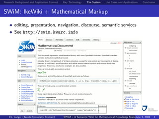 SWiM – A Semantic Wiki for Mathematical Knowledge Management | PPT
