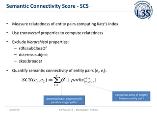 Combining a co-occurrence-based and a semantic measure for entity linking | PPT