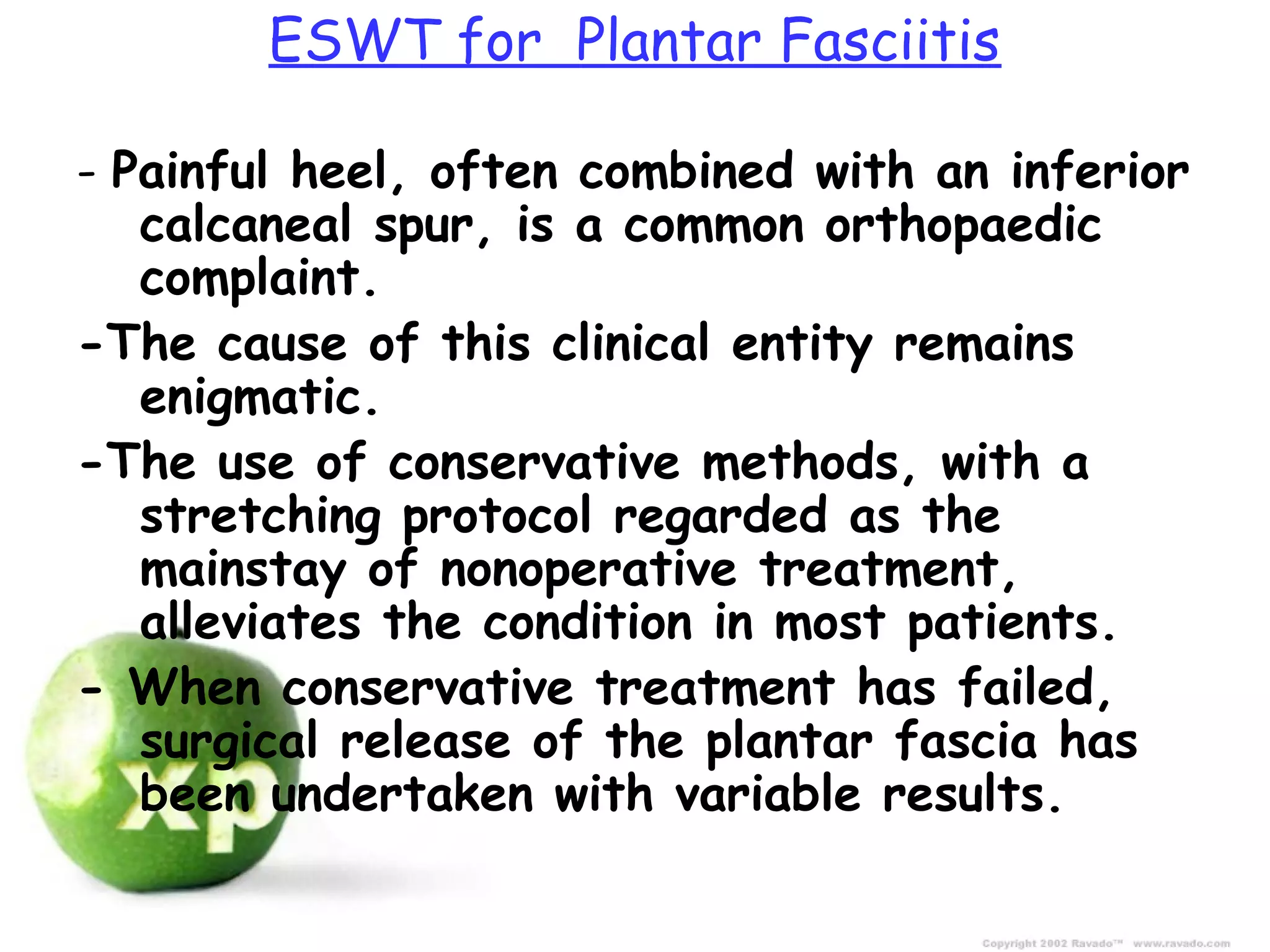 Eswt in orthopeadics | PPT