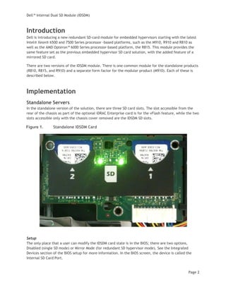 ESXi on Dell internal dual SD module | PDF