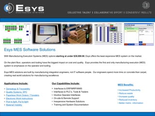 Esys Capabilities 2009 English | PDF