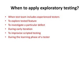 Exploratory testing | PPT