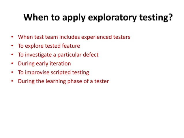 Exploratory testing | PPT