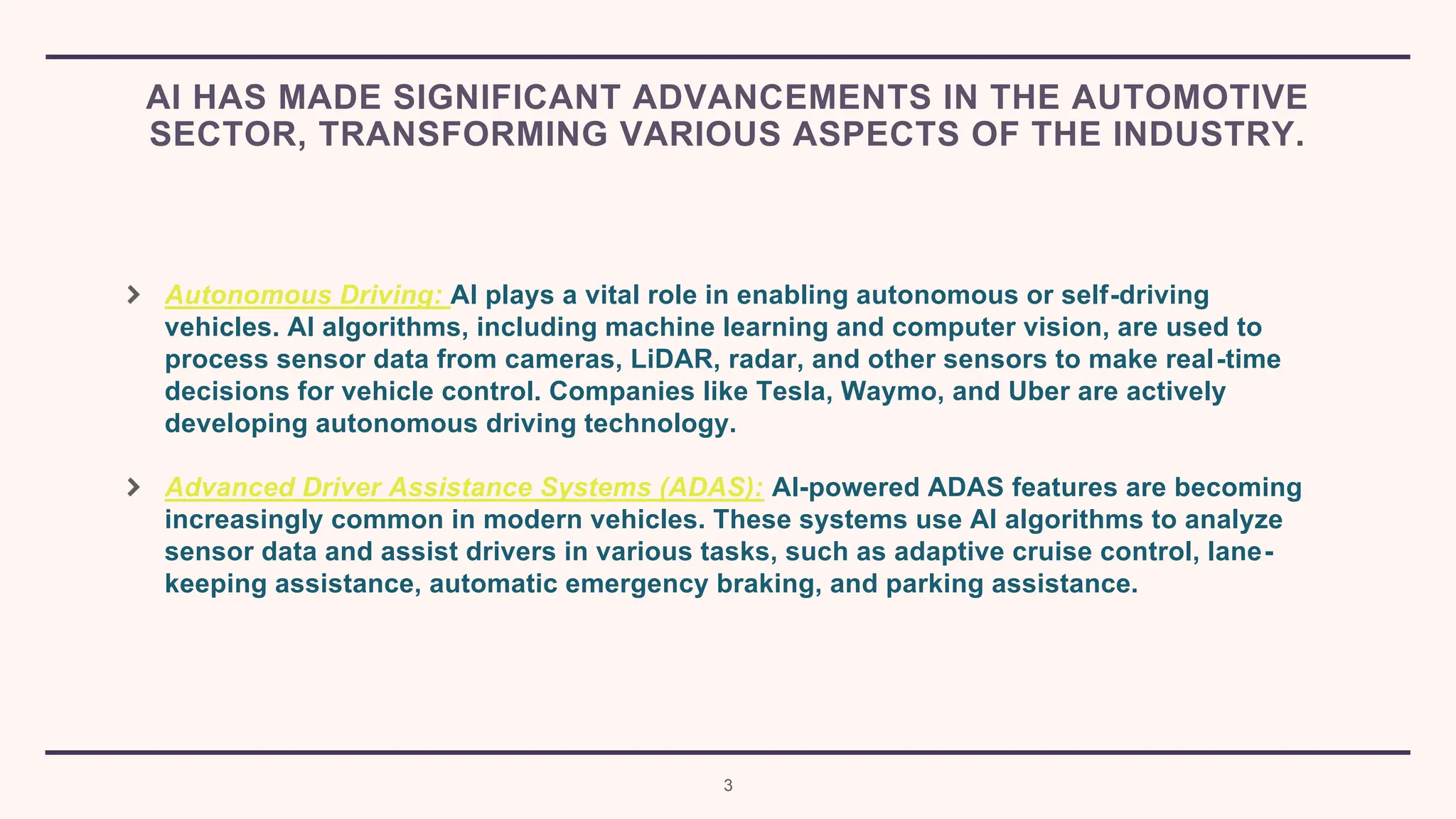 AI IN The automotive sector transforming various aspects.pptx