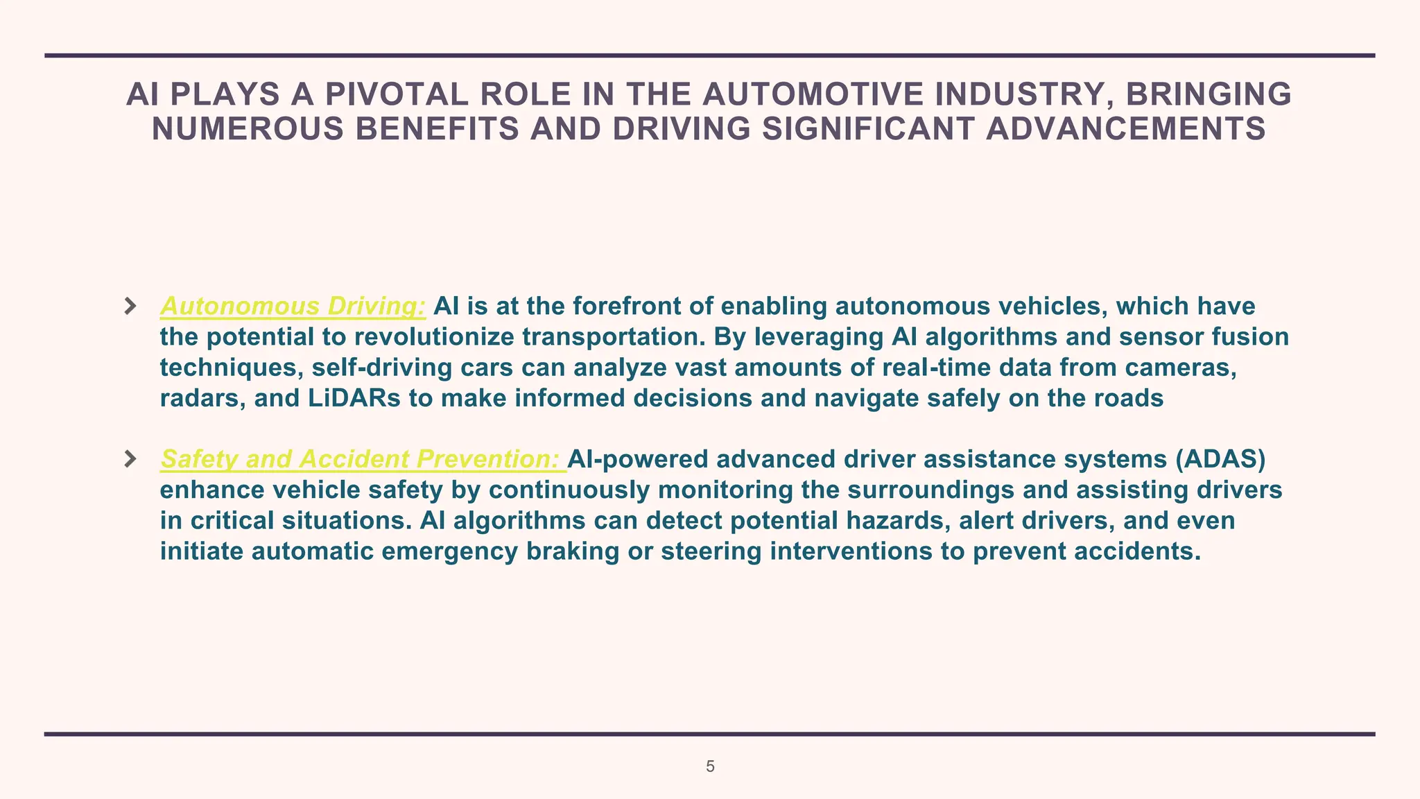 AI IN The automotive sector transforming various aspects.pptx