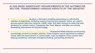 AI IN The automotive sector transforming various aspects.pptx