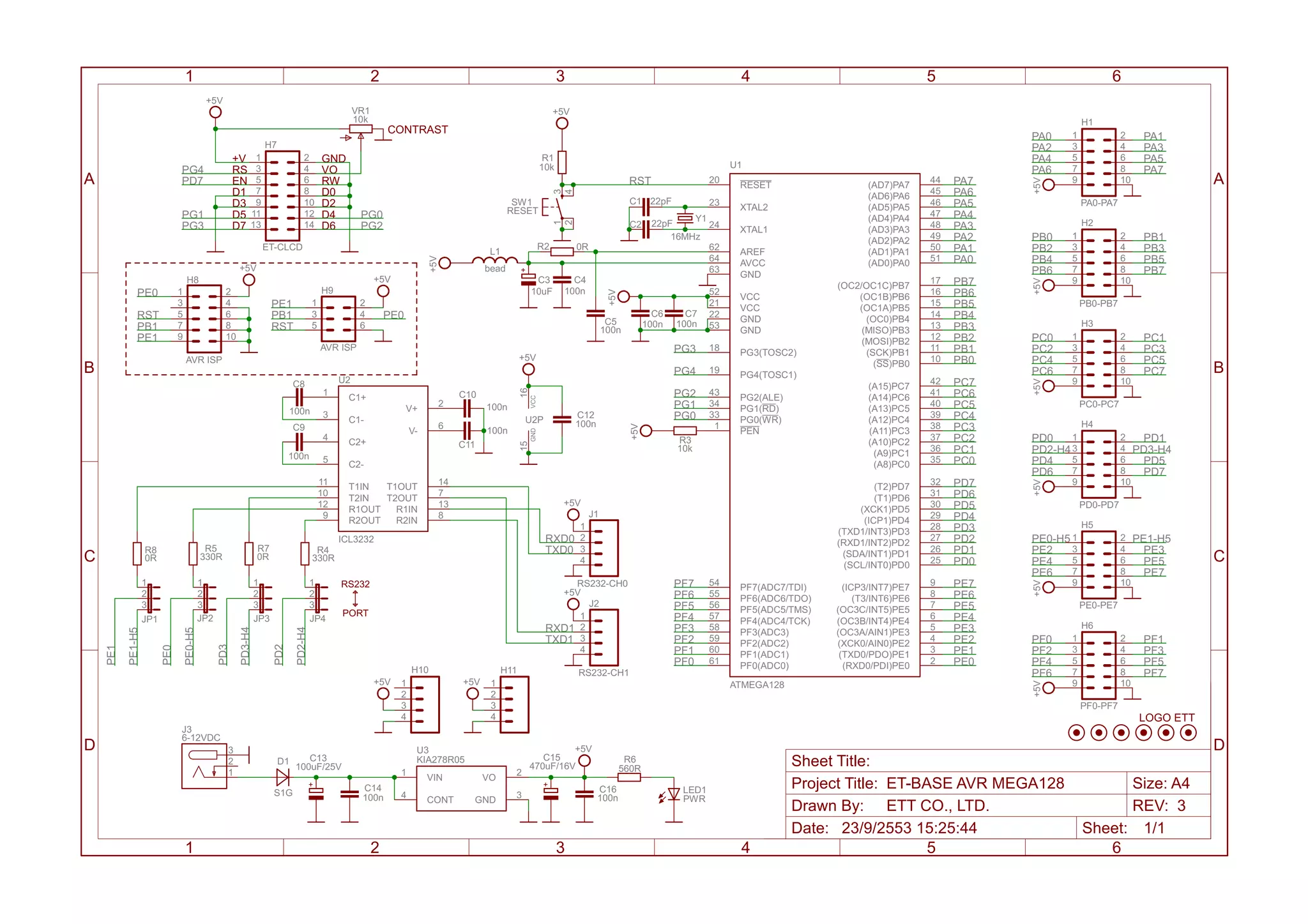 Et base avr a tmega64-128 r3-schematic | PDF