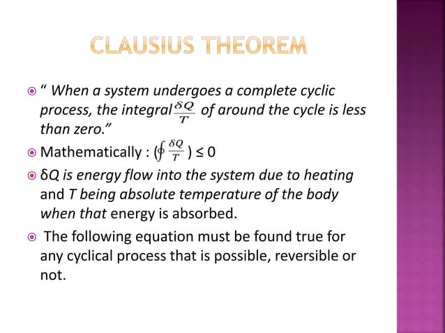 Et -Entropy, Clausius THEOREM | PPTX