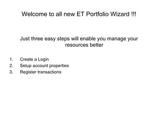 ET Portfolio User Guide | PPT