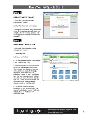 Et Quick Start Easy Tech | PDF | Primary Education | Education