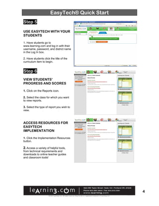 Et Quick Start Easy Tech | PDF | Primary Education | Education