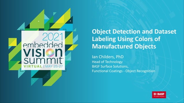“Object Detection and Dataset Labeling Using Colors of Manufactured Objects,” a Presentation ...