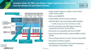 “Vision and AI DSPs for Ultra-High-End and Always-On Applications,” a Presentation from Cadence ...