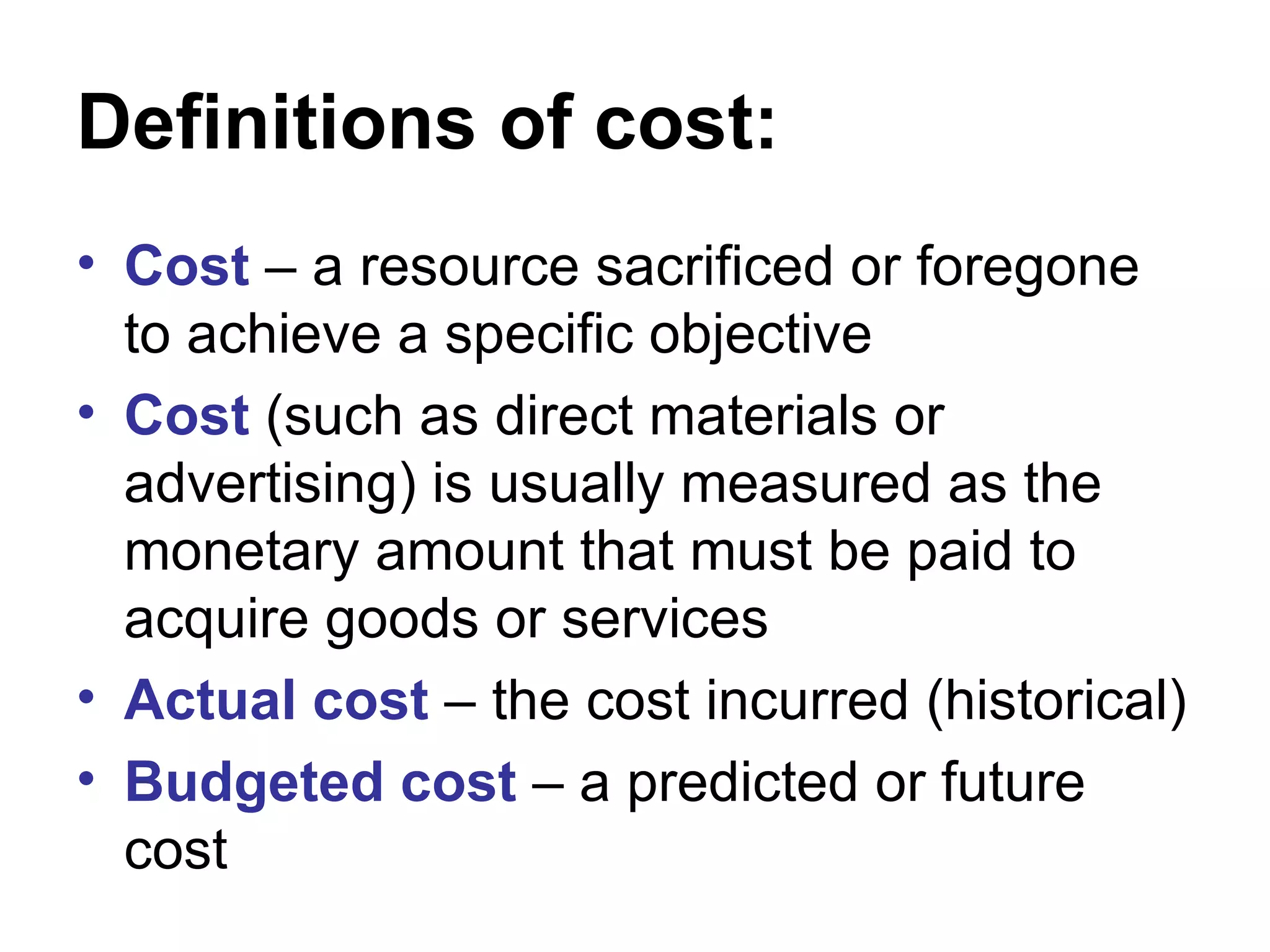 Et 104 costs and cost terminology | PPT