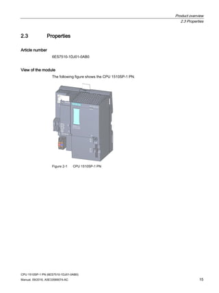 Et200sp cpu1510sp 1_pn_manual_en-us_en-us | PDF